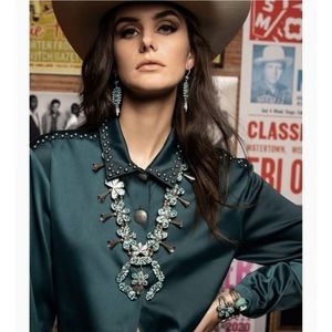 Double D Ranch | Tops | Double D Ranch Womens Peralta Top Large Green ...